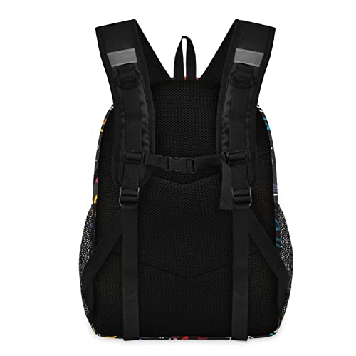 ZENWAWA Math Science Kids Backpack Large Capacity Student School Backpack Purse with Multiple Pockets Laptop Compartment Reflective Strip 12.6×6.7×17.7 inch