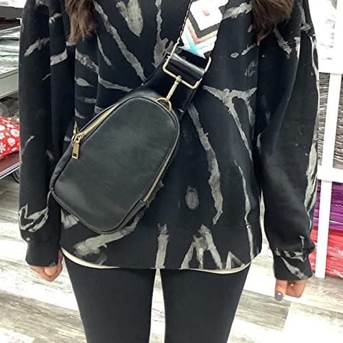 Small Crossbody Sling Bag,Guitar Strap Crossbody Bags For Women, PU Leather Satchel Daypack Multipurpose Chest Bag Shoulder Backpack For Cycling & Traveling