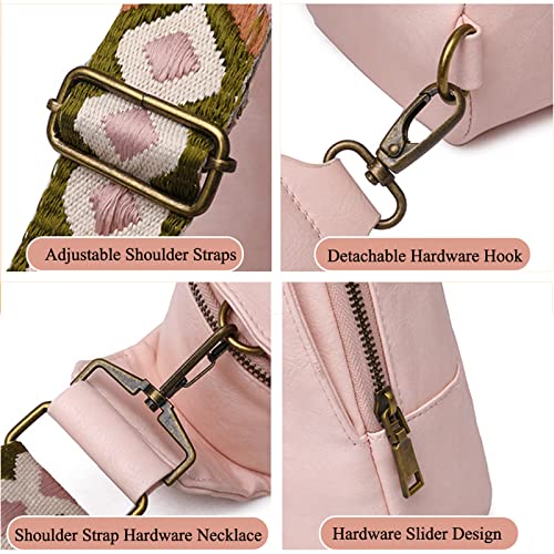 Small Crossbody Sling Bag,Guitar Strap Crossbody Bags For Women, PU Leather Satchel Daypack Multipurpose Chest Bag Shoulder Backpack For Cycling & Traveling