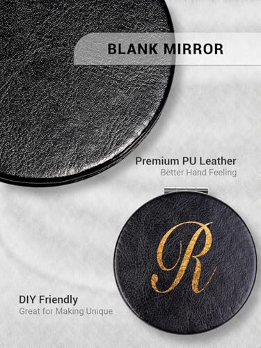 Getinbulk Compact Magnifying Mirror Bulk, Set of 12 Round Double-Sided 1X/10X Magnification PU Leather 2.8"(White)