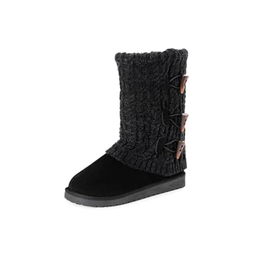 MUK LUKS Women's Cheryl Boot, Jet Black, 10