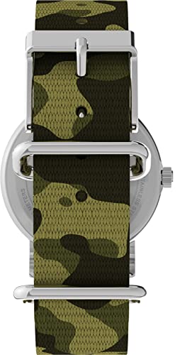 Timex Women's Weekender 31mm Watch - Silver-Tone Case Camo Fabric Strap White Dial