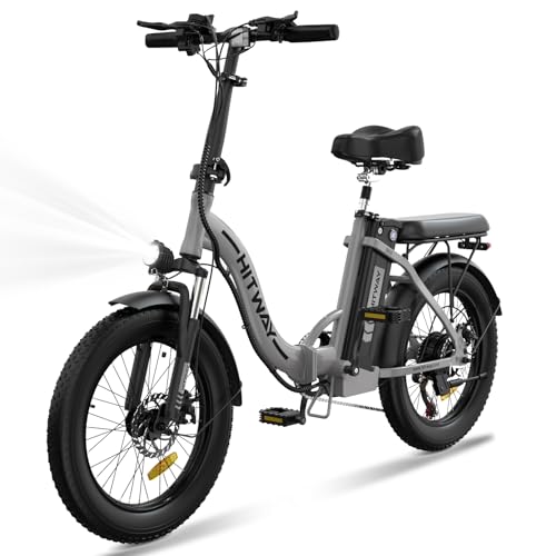 HITWAY Electric Bike for Adults, 20" Fat Tire E Bike 750W 20MPH Removable Folding Electric Bike, 48V/14Ah Battery 55-120KM,All Terrain tire Electric Bicycles