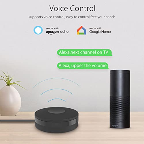 Smart IR RF Universal Remote: Infrared WiFi Remote Controller, IR/RF Smart Home Hub, IR Emitter and RF Blaster for Fan AC TV DVD, Tuya/Smart Life App Control, Compatible with Alexa Google Assistant