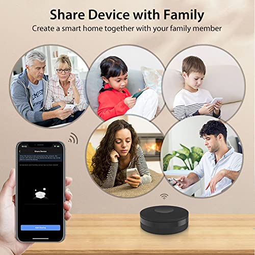 Smart IR RF Universal Remote: Infrared WiFi Remote Controller, IR/RF Smart Home Hub, IR Emitter and RF Blaster for Fan AC TV DVD, Tuya/Smart Life App Control, Compatible with Alexa Google Assistant