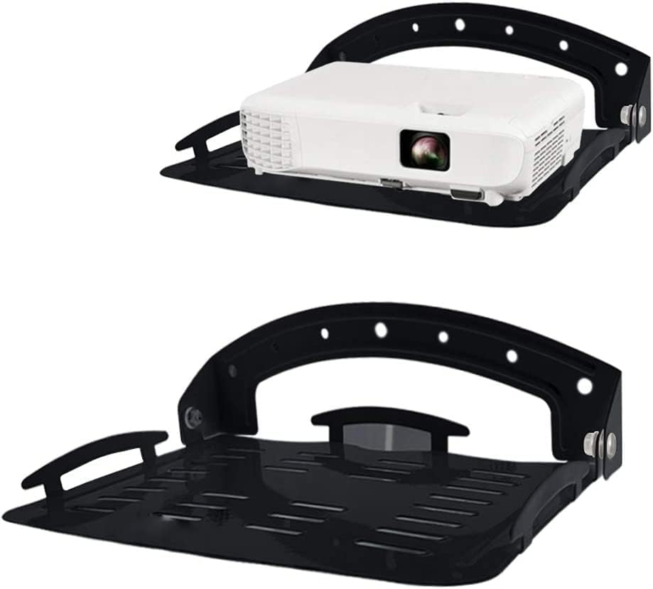 UineHiot Floating Shelf for Projector Wall Mount, 90-Degree Foldable, Loading Capacity 8.8lbs, Black