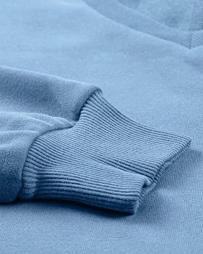 DJT Fashion Womens Fleece Sweatshirt for Women Casual Shirts V Neck Long Sleeve Tops Pullover with Pockets X-Large Air Blue