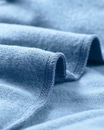 DJT Fashion Womens Fleece Sweatshirt for Women Casual Shirts V Neck Long Sleeve Tops Pullover with Pockets X-Large Air Blue