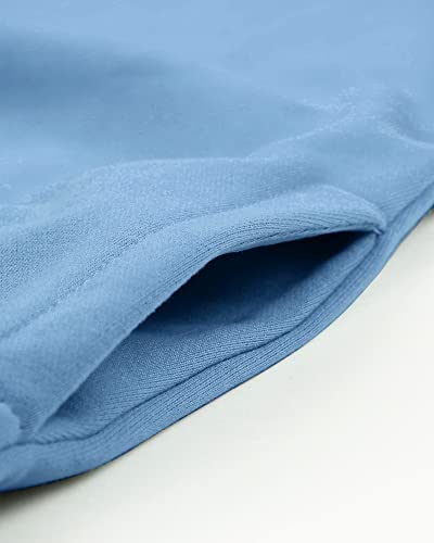 DJT Fashion Womens Fleece Sweatshirt for Women Casual Shirts V Neck Long Sleeve Tops Pullover with Pockets X-Large Air Blue