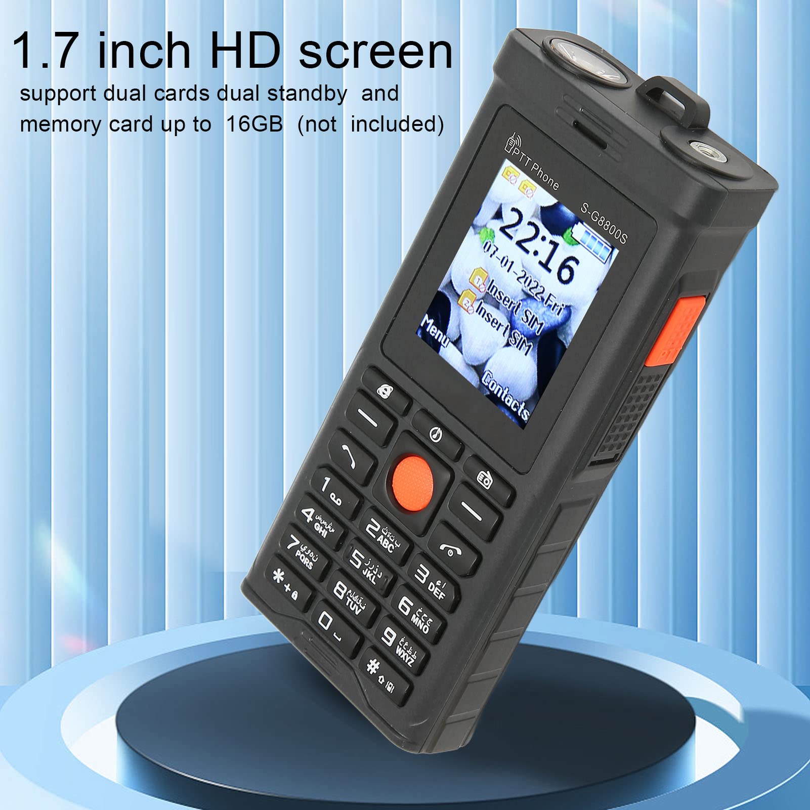 Diydeg Vintage Retro Brick Mobile Phone, Dual Card Dual Standby 2G Big Unlocked Cell Phone for Seniors with 1.7" Screen, Bluetooth, 1800mAh Battery, Quad Band, GSM
