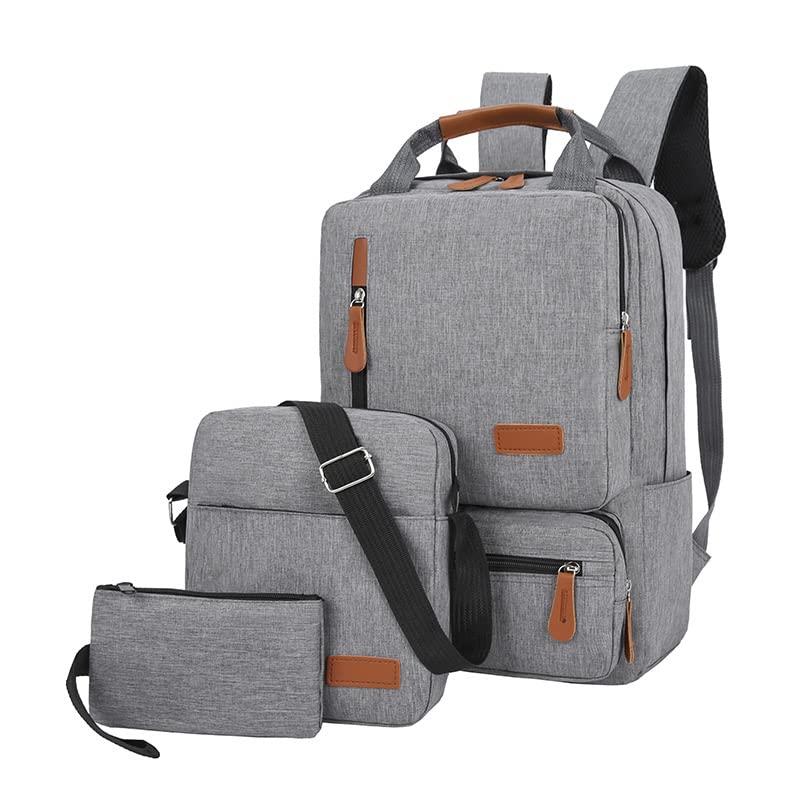 Multifunction Large Capacity School Bag Bookbag 3 pc Backpack Sets Business Laptop Backpack (Black)