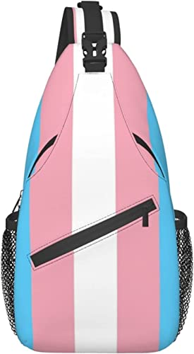 Transgender Flag Sling Backpack Crossbody Chest Bag Daypack for Hiking Travel
