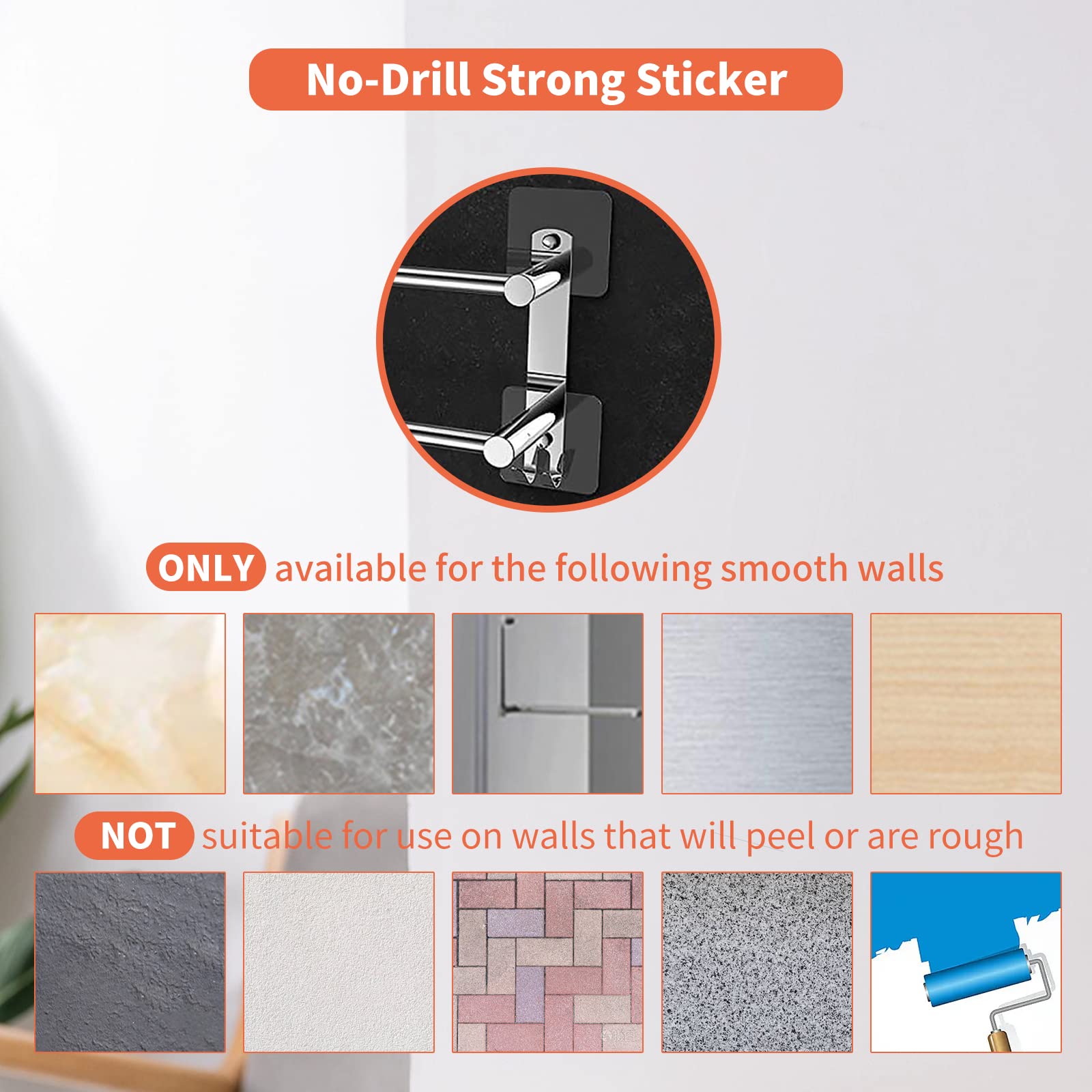 BIGLUFU Stretchable 17-31 Inches Double Bath Towel Bar Bathroom Towel Rack Hooks Kitchen Hand Towel Holder Dish Cloths Hanger SUS304 Stainless Steel Wall Mounted No Drill Space Saving 2-Bar Silver