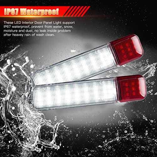 Carrep LED Interior Door Panel Courtesy Light,Door Warning Light Lamp Assembly Compatible with Silverado/Sierra C/K 1500 2500 3500 Suburban Tahoe Avalanche Yukon Escalade