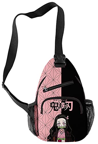 HANDAFA Unisex Single Shoulder Bag Anime Cosplay Sling Backpack Nezuko Print Daypack(Nezuko) One Size