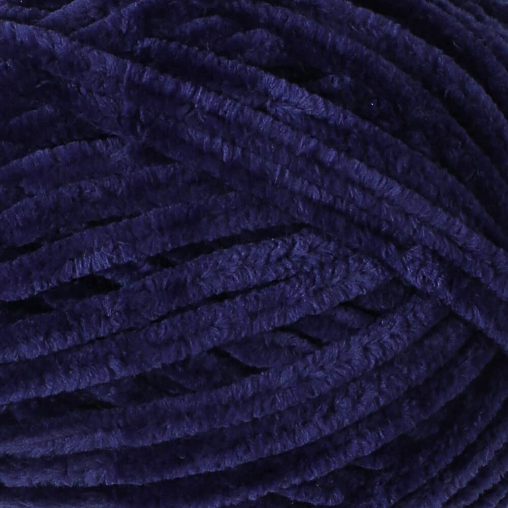 2 Skein La Mia Mellow Velvet Chenille Yarn for Knitting and Crocheting Baby Clothes, Blankets and Accessories, 100% Polyester, 100 gr (3.5 oz) / 115 m (125 Yards), Super Bulky, Navy Blue - 917