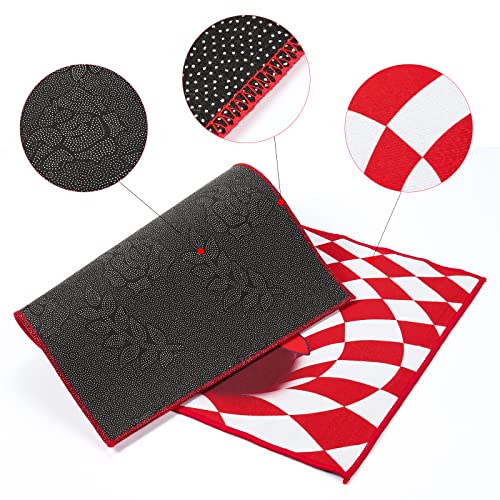 Christmas 3D Illusion Doormat Indoor Outdoor Non- Slip Floor Mat with 3D Green Monster 3D Visual Illusion Fluffy Carpet for Front Door, Bathroom,Bedroom, Home Party. (Red+White, 16x32in)