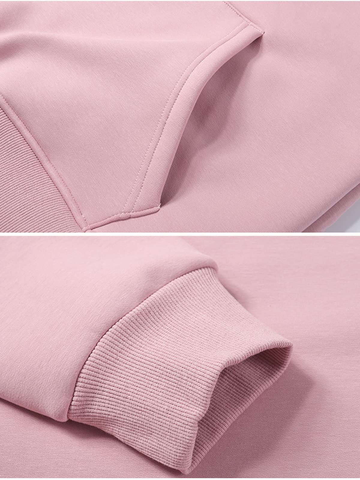 Ayturbo Women's Long Sleeve Fleece Lined Sweatshirt Casual Winter Warm Sherpa Hoodie Pullover(Pink,L)