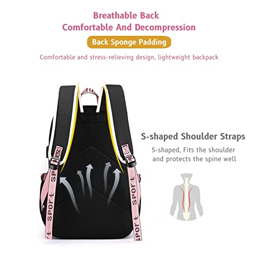 BBSLEVY backpack with USB & audio cable for students, double backpack & casual backpack, 15.6-inch laptop backpack for BTS (BlackPowder), 11.4 x 6.3 x 18