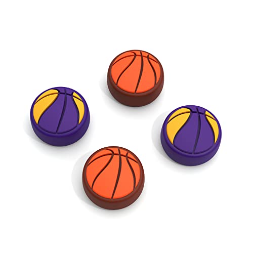 JINGDU Thumb Grip Caps for Nintendo Switch Joy-Con, Cute Silicone Joystick Cap Covers Accessories Compatible with Nintendo Switch/OLED/Lite Joycon, 4PCS Basketball