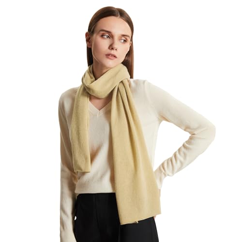 GreenMount Women's Scarf 100% Cashmere Knitted Scarf Shawl Plant Dyeing Warm Soft for Fall Winter Women