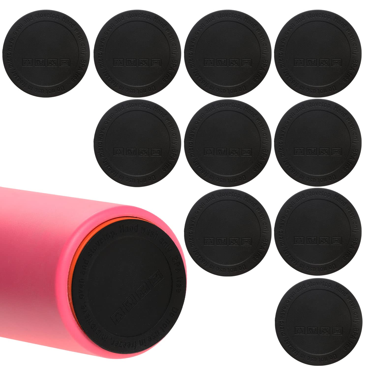 Rubber Bottoms for Sublimation Tumblers, 10PCS Protective Anti-Slip Coasters Tumbler Bumpers Silicone Bottom, Rubber Bottom for Wine Tumblers, Water Bottle, Skinny Tumblers, Jars 12oz/15oz/20oz/30oz