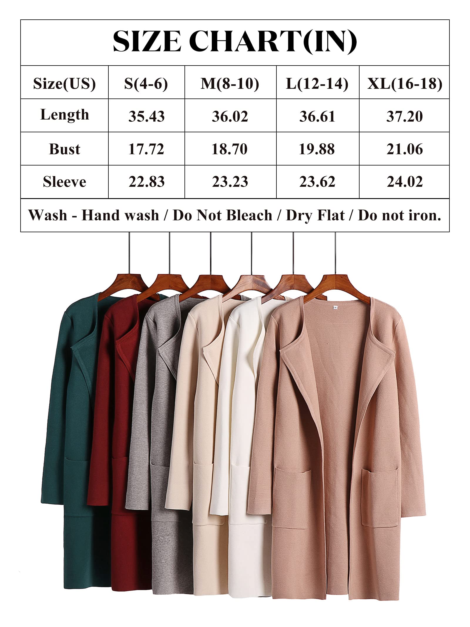 ANRABESS Women's Open Front Knit Lightweight Cardigan Casual Long Coatigan Sweater Lady Jacket Coat 2025 Fall Outerwear Opal Green Large