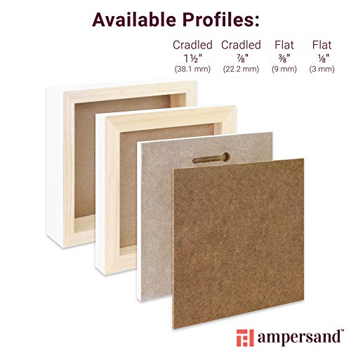 Ampersand Art Supply Wood Gesso Artist Painting Panel: Primed Smooth, 1/8 Inch Depth, 11" x 14"