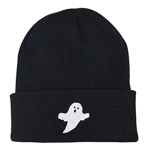 Gxaxyoupe Halloween Decorations Beanie Hats for Men Women, Spooky Boo Skull Cap, Funny Vintage Halloween Accessories, Thanksgiving Chrismas Birthday Gifts, Stretchy Soft Warm Winter Knit Beanies Hat