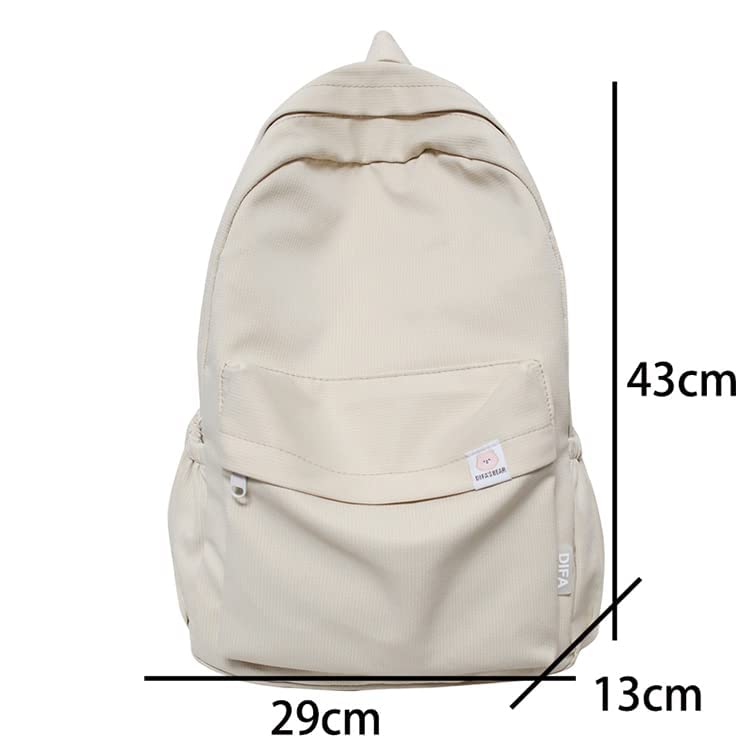 Kawaii Backpack Aesthetic Backpacks Cute School Bag Back to School Backpack Supplies for Teen Girls (Beige)