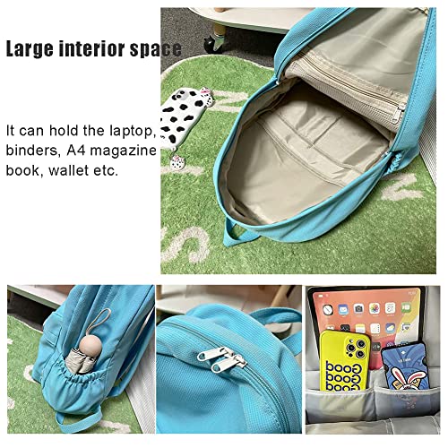 Kawaii Backpack Aesthetic Backpacks Cute School Bag Back to School Backpack Supplies for Teen Girls (Beige)