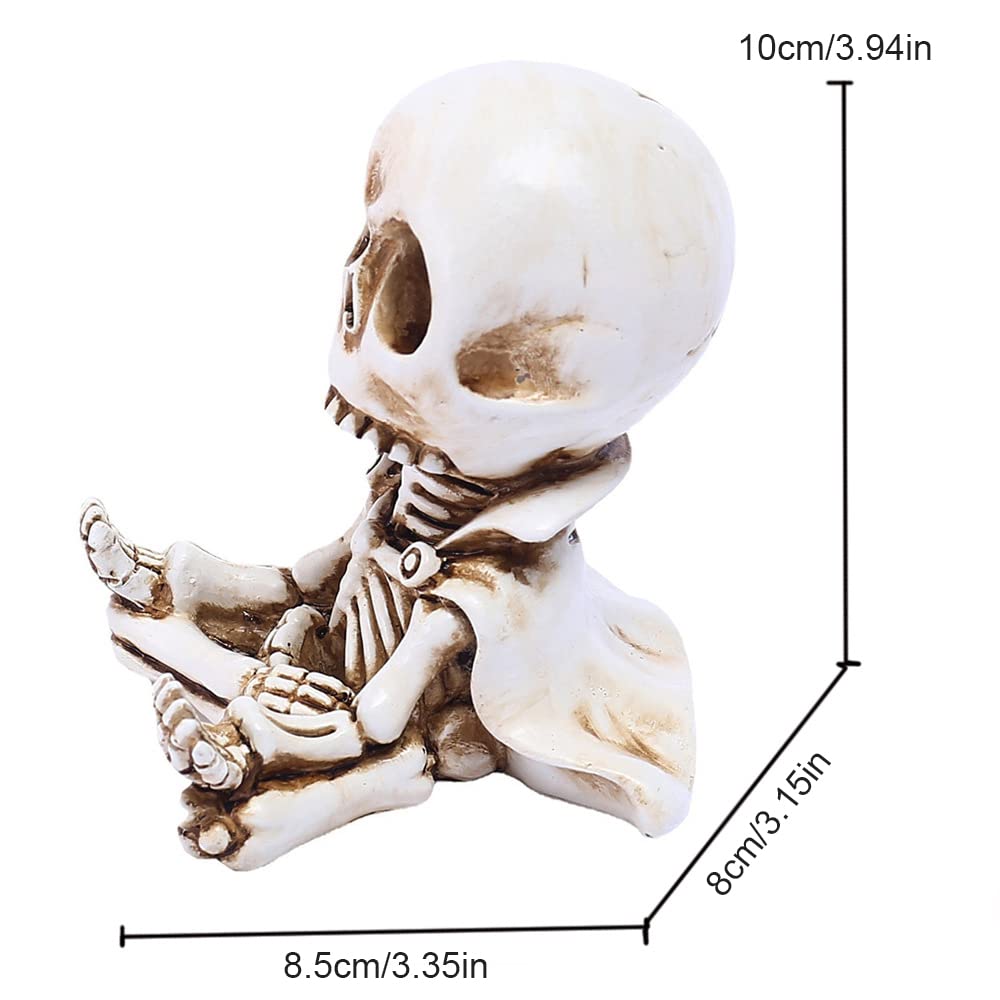 Cute Medidating Skull Dashboard Phone Holder for Car, Car Phone Mount, Skull Car Interior Accessories, Home Office Gothic Halloween Decorations