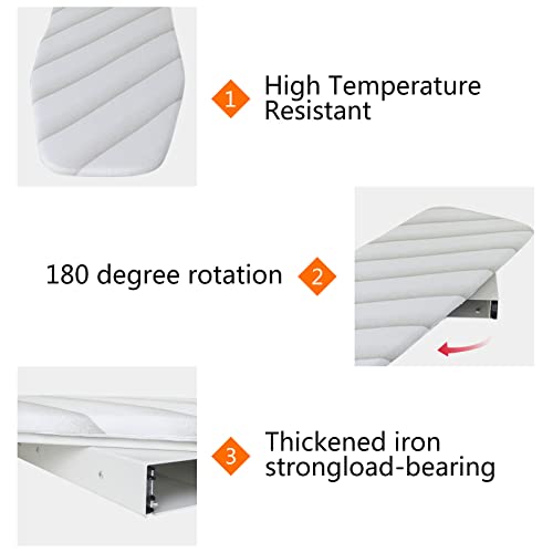 Closet Pull-Out Ironing Board Retractable 180 Degree Rotation Ironing Board Portable Folding Iron Board for Sewing, Craft Room, Household, Dorm 19.6" W x 13.7" D x 4.3" H
