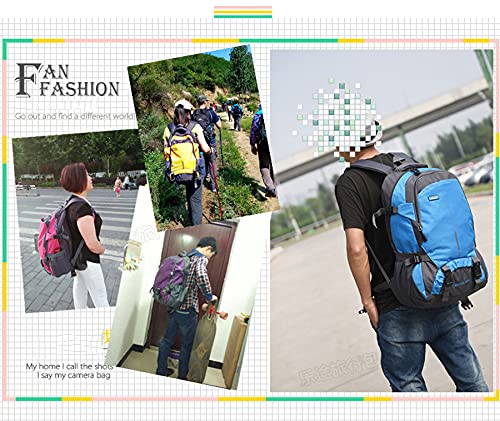 LLPUSLUO 45L Climbing Backpack Rucksack Outdoor Bag Travel Backpacks Waterproof Hiking Back Pack Women Trekking Bag for Men (Black)