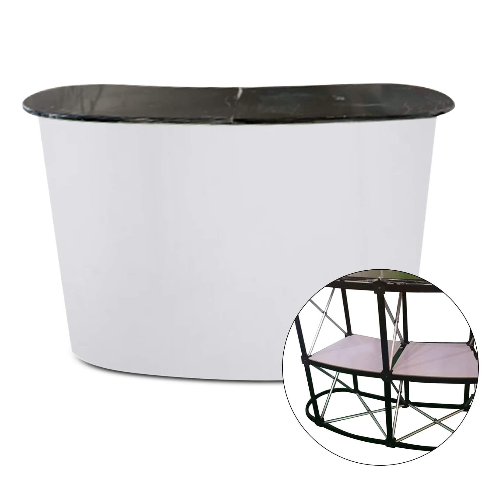 Portable Retail Tradeshow Display,Podium Table Display Exhibition Counter Stand Booth Fair with Wall Bags 51.97 * 15.75 * 35.43inch