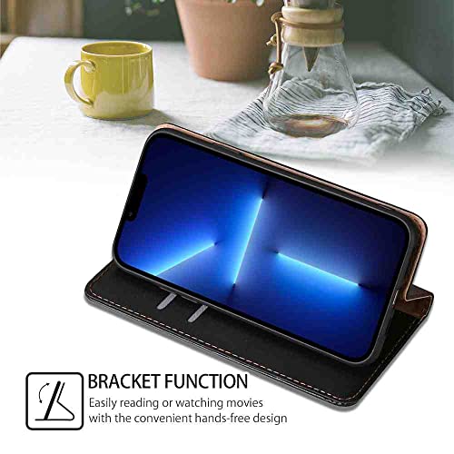BANLEI2U Phone Cover Wallet Folio Case for Oppo Reno 6 PRO Plus 5G, Premium PU Leather Slim Fit Cover for Reno 6 PRO Plus 5G, Good Touch, Black
