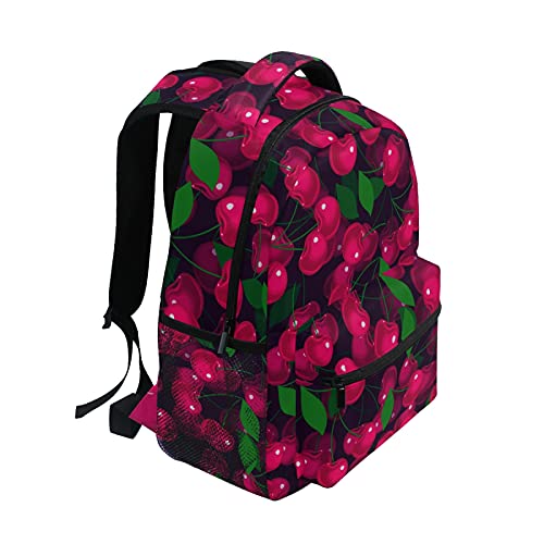 ALAZA Red Cherry on Black Unisex Schoolbag Travel Laptop Bags Casual Daypack Book Bag