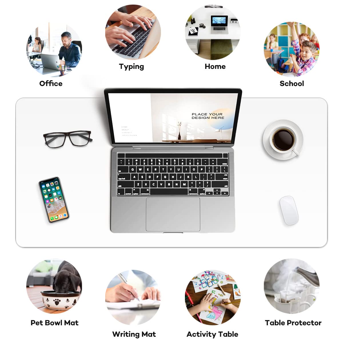 ProValley Clear Desk Pad Blotter 16 × 32 Inches Transparent Plastic Desk Mat 1.5mm Thick Rectangular PVC Desk Cover Vinyl Table Protector for Office Computer Writing Desk Tabletop Dresser Night Stand