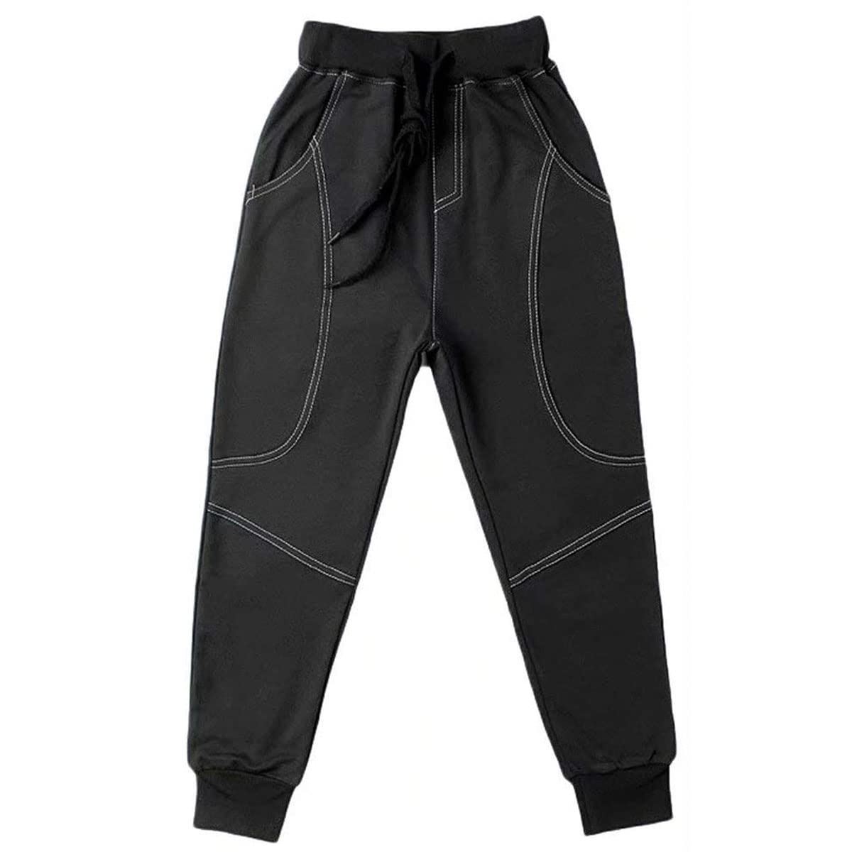BINPAW Boys Pants Set Sweatshirt Outfit Pullover Long Sleeve Tee and Black Pants 2-Piece Kids Clothing Set, Blue, 7-8 Years = Tag 130