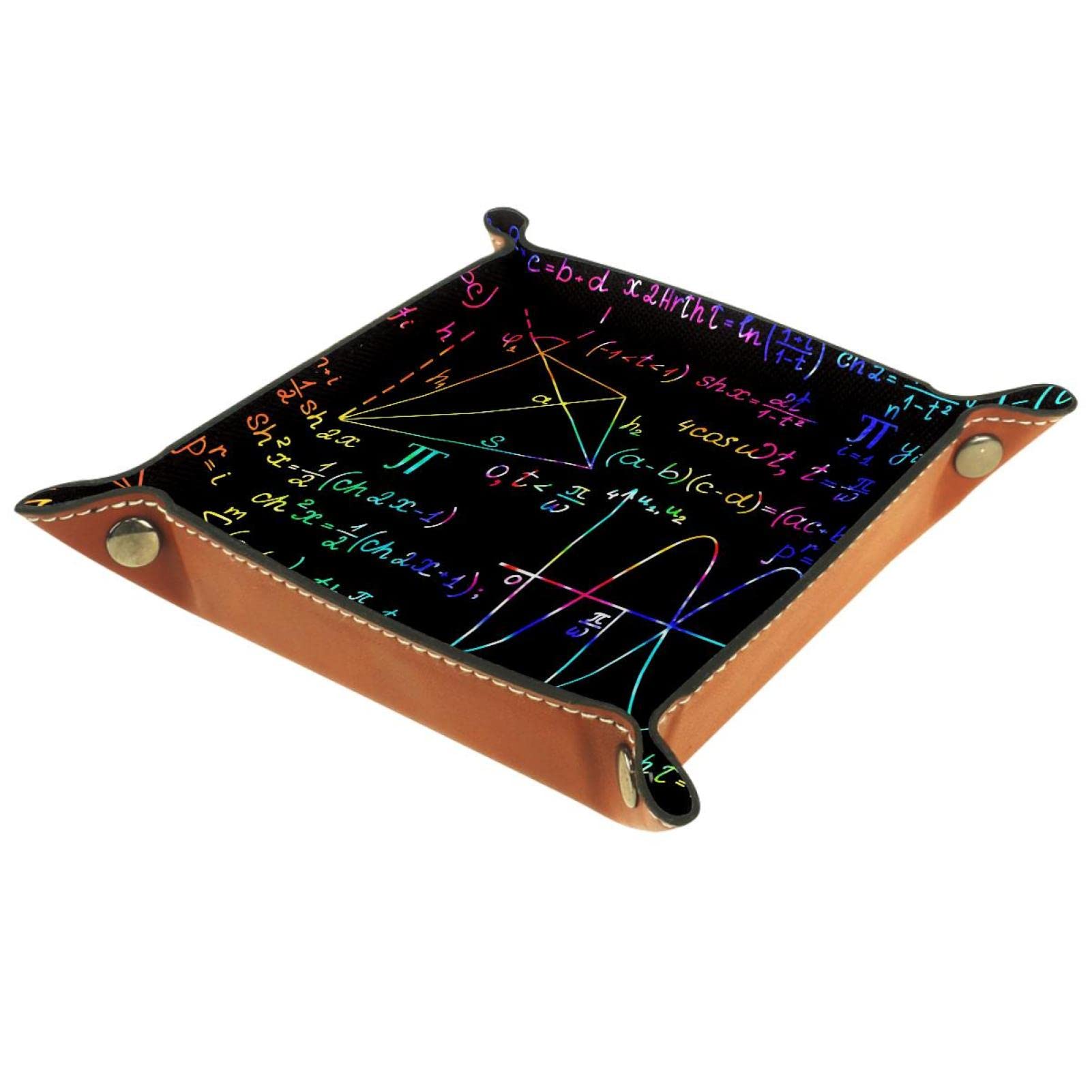 NigelMu Math Equation Blackboard Jewelry Trays,Fold Leather Tray Table Organizer for Storage Key Coin Jewelry Watch