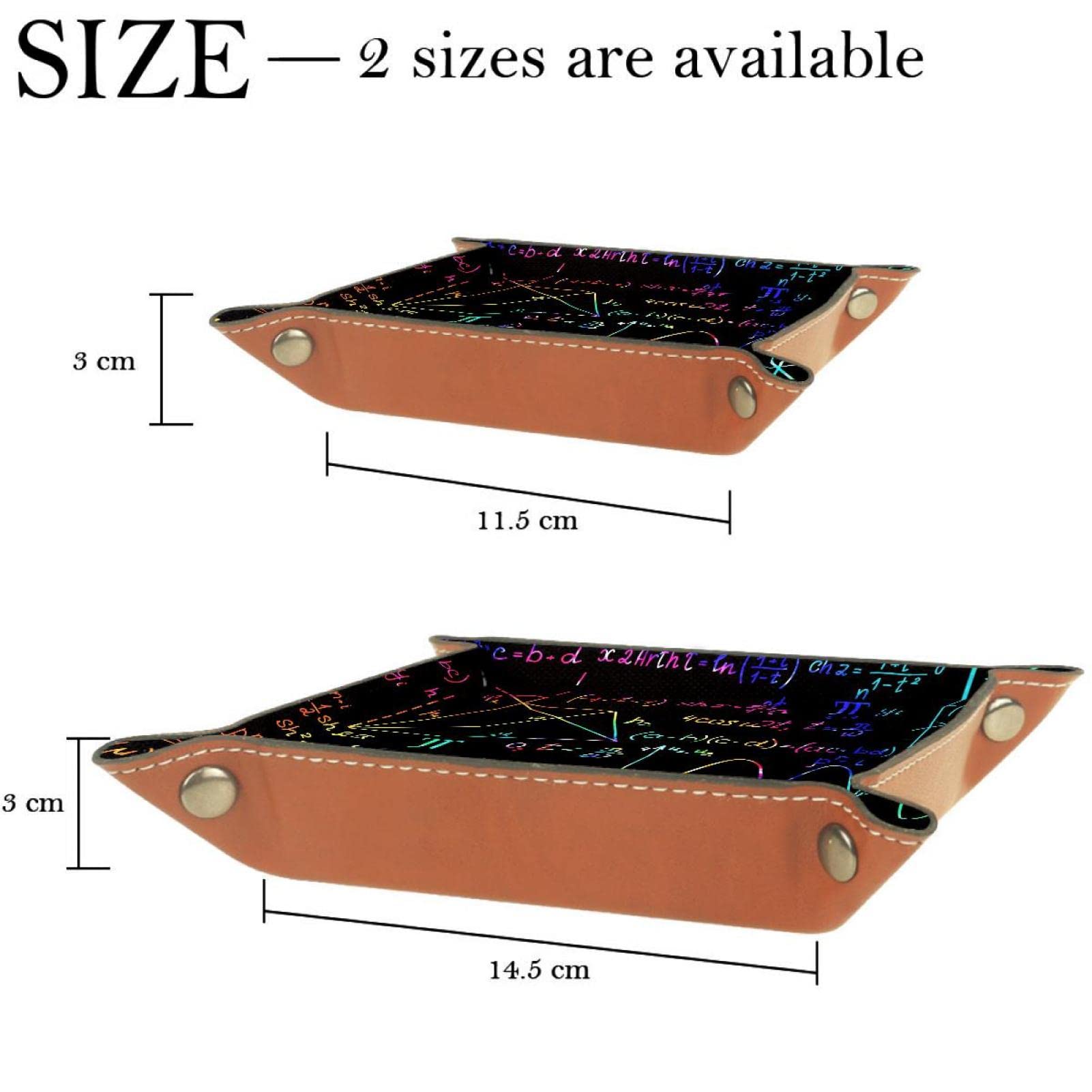 NigelMu Math Equation Blackboard Jewelry Trays,Fold Leather Tray Table Organizer for Storage Key Coin Jewelry Watch