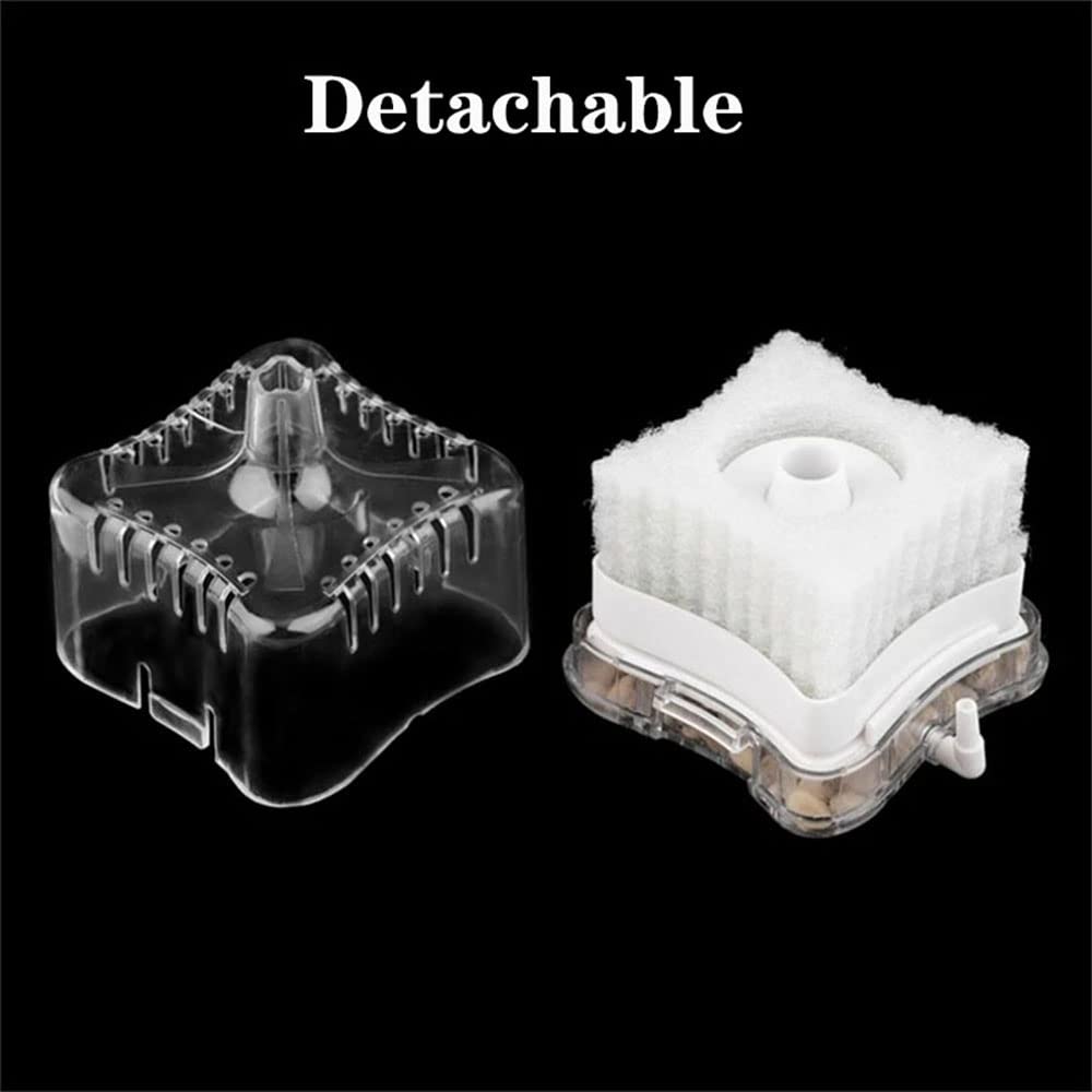 FRIRODSAY Fish Tank Filter Aquarium Sponge Filter Quiet Small Filter for 1-20 Gallon Aquariums Detachable with Activated Carbon and Air Stone (Air Pump not Included)