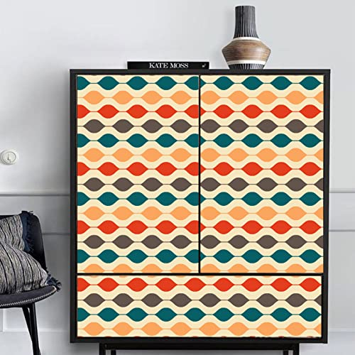 Red&Yellow&Green Peel and Stick Wallpaper Contact Paper 15.7”×196.8” Removable Wall Coverings for Home Decorative Table and Door Renovated