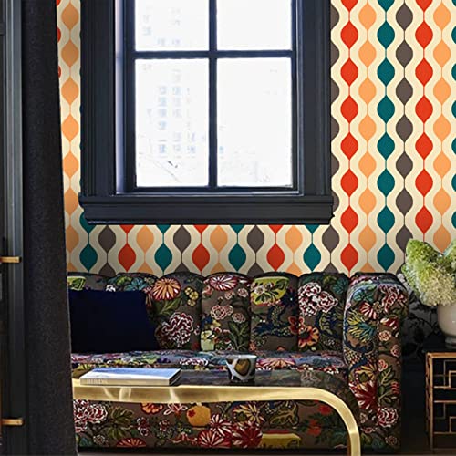 Red&Yellow&Green Peel and Stick Wallpaper Contact Paper 15.7”×196.8” Removable Wall Coverings for Home Decorative Table and Door Renovated