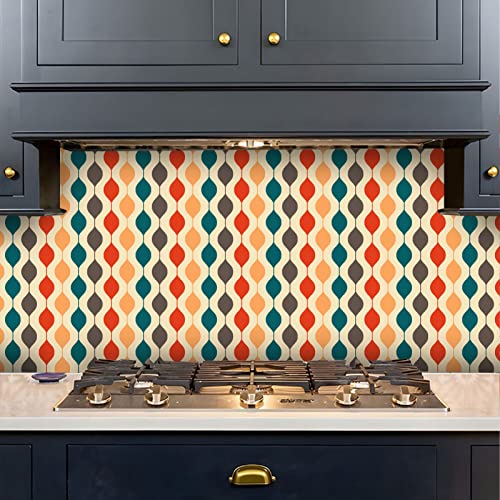 Red&Yellow&Green Peel and Stick Wallpaper Contact Paper 15.7”×196.8” Removable Wall Coverings for Home Decorative Table and Door Renovated
