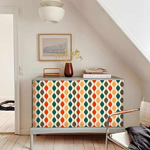 Red&Yellow&Green Peel and Stick Wallpaper Contact Paper 15.7”×196.8” Removable Wall Coverings for Home Decorative Table and Door Renovated