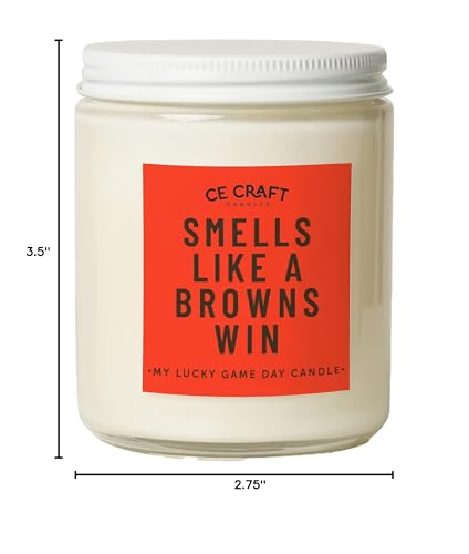 CE Craft - Smells Like A Browns Win Candle - Football Themed Candle, Gift for Dad, Gift for Son, Ohio Gift, Ohio Themed Candle, Gift for Him (Iced Vanilla Woods)