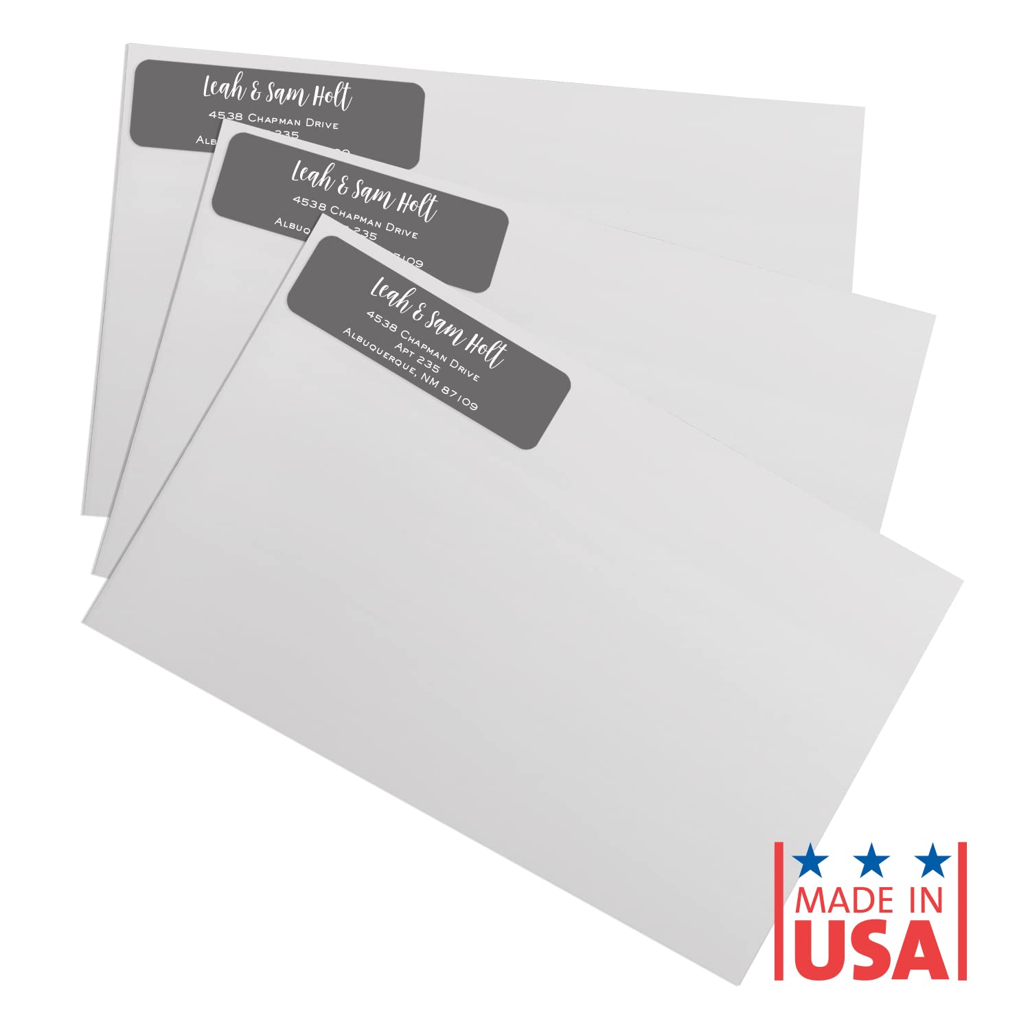 Simple Modern Charcoal Rolled Address Labels/Roll of 250 Slate Gray Personalized Address Labels/Designer Return Address Stickers in Elegant Plastic Dispenser