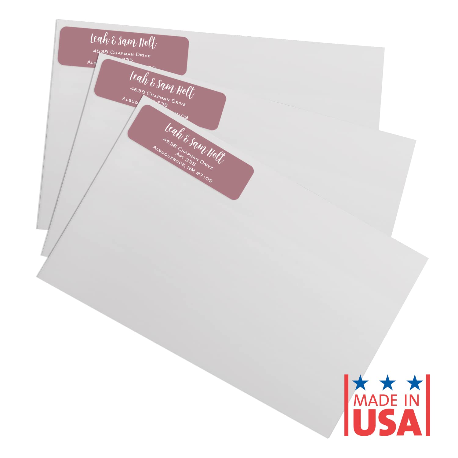 Modern Dusty Purple Rolled Address Labels/Roll of 250 Muted Plum Personalized Address Labels/Designer Return Address Stickers in Elegant Plastic Dispenser
