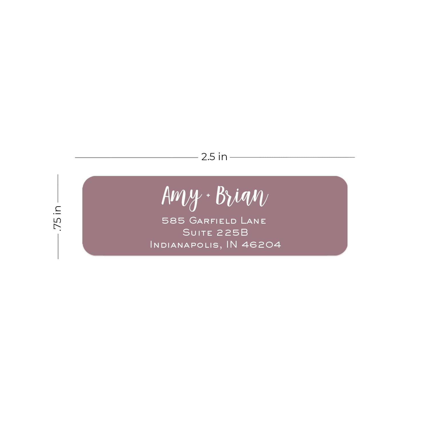 Modern Dusty Purple Rolled Address Labels/Roll of 250 Muted Plum Personalized Address Labels/Designer Return Address Stickers in Elegant Plastic Dispenser